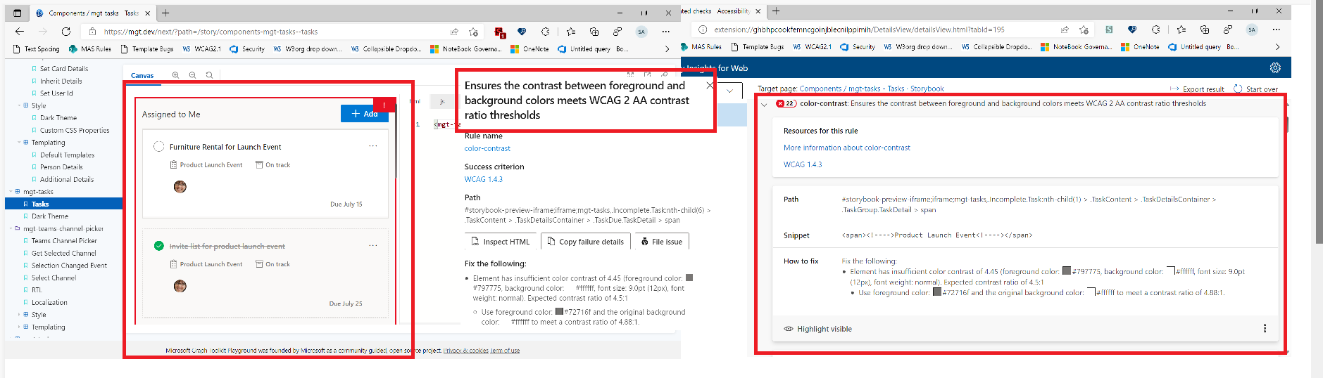 [Accessibility] [Microsoft Graph Toolkit Playground - Overview]: Ensures the contrast between ...