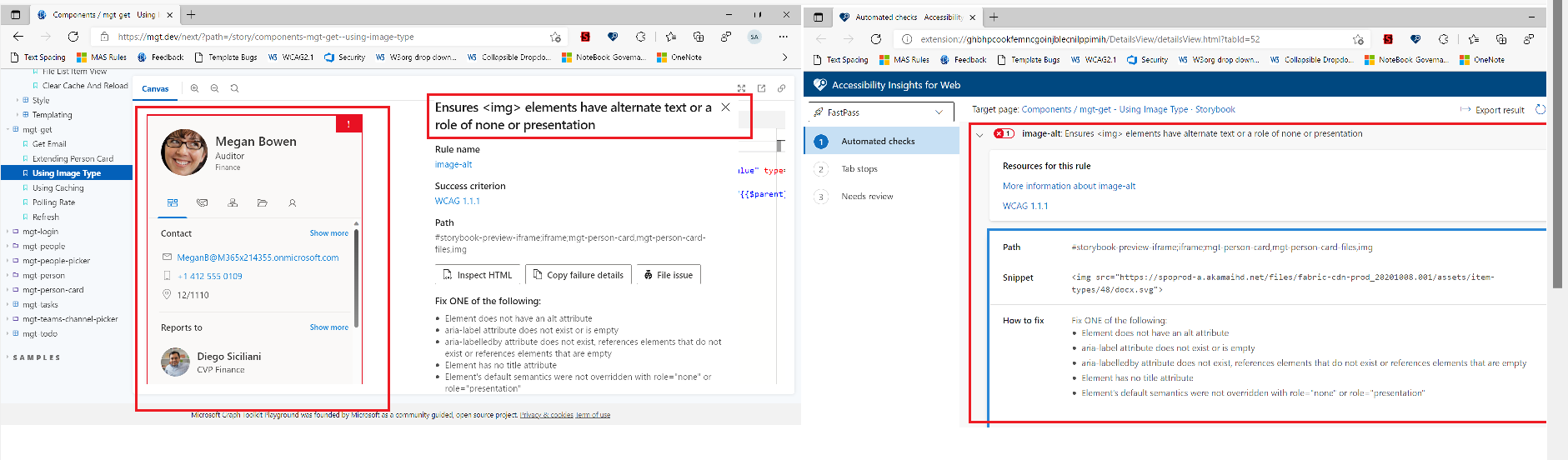 [Accessibility] [Microsoft Graph Toolkit Playground - Home page]: Ensures elements have ...