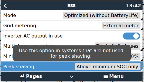 ESS: Improve options for peak shaving in self consumption modes. · Issue #1024 · victronenergy ...