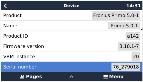 Fronius: improve serial number & firmware version visualisation · Issue ...