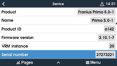 Fronius: improve serial number & firmware version visualisation · Issue ...