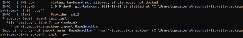 BaseSnackbar import error · Issue #1136 · kivymd/KivyMD · GitHub