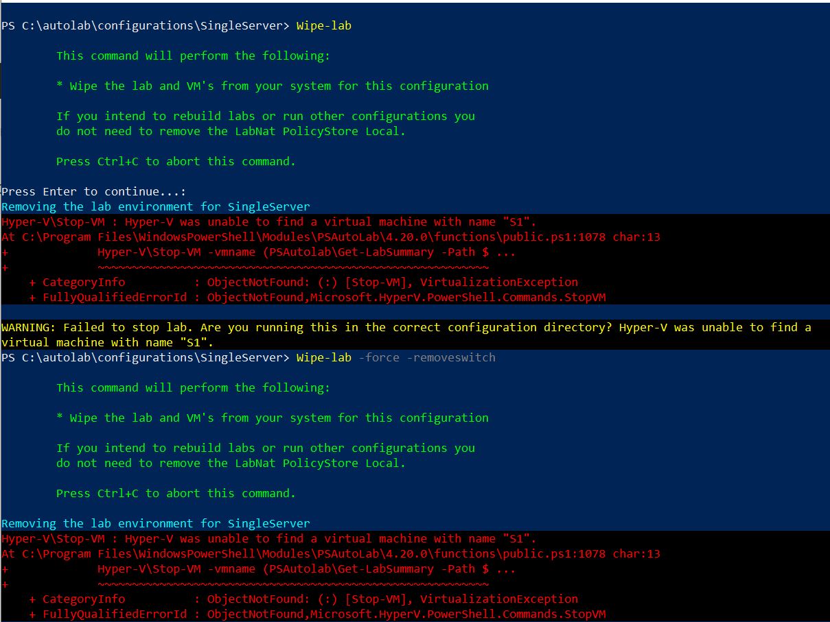 Unable to wipe lab · Issue #252 · pluralsight/PS-AutoLab-Env · GitHub