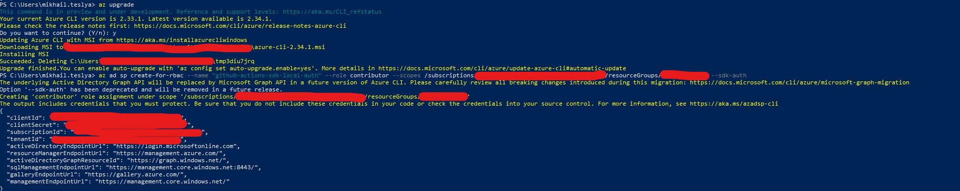 Error: Az CLI Login failed. Please check the credentials and make sure az is installed on the ...