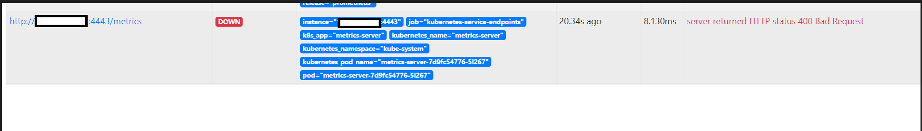 Metrics Server Connection Refused In Prometheus Target · Issue 1206 · Kubernetes Sigsmetrics