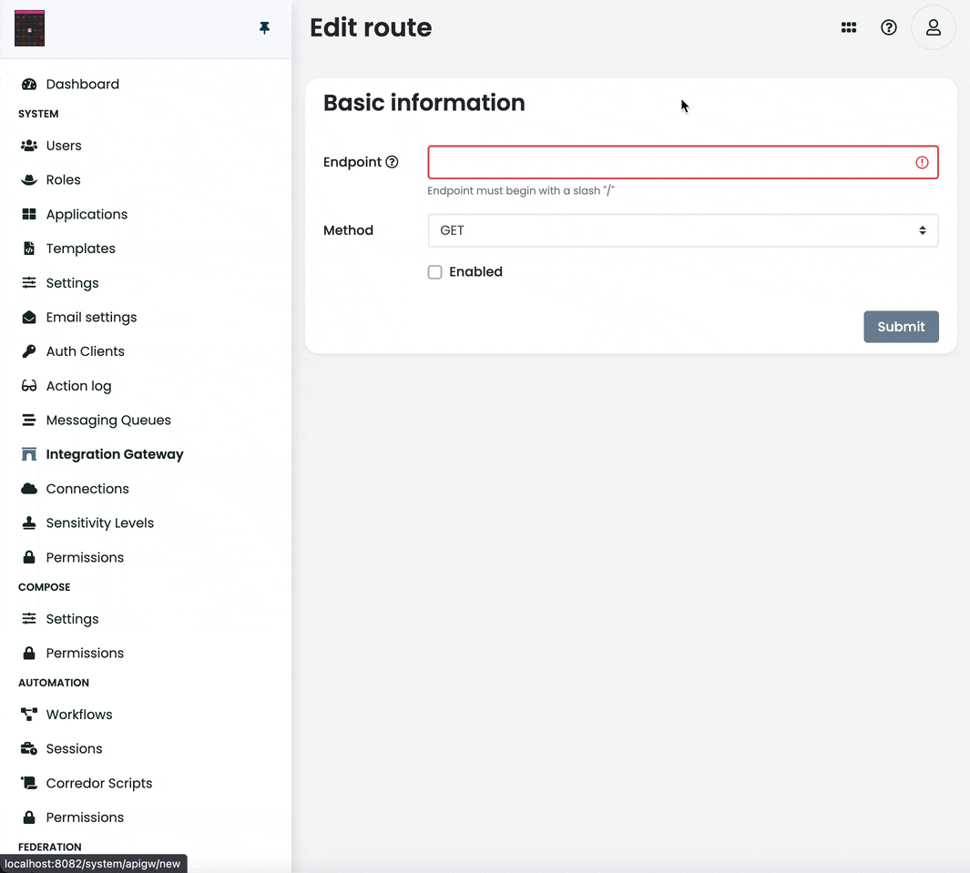 Integration gateway route not showing correct filters · Issue #848 · cortezaproject/corteza · GitHub