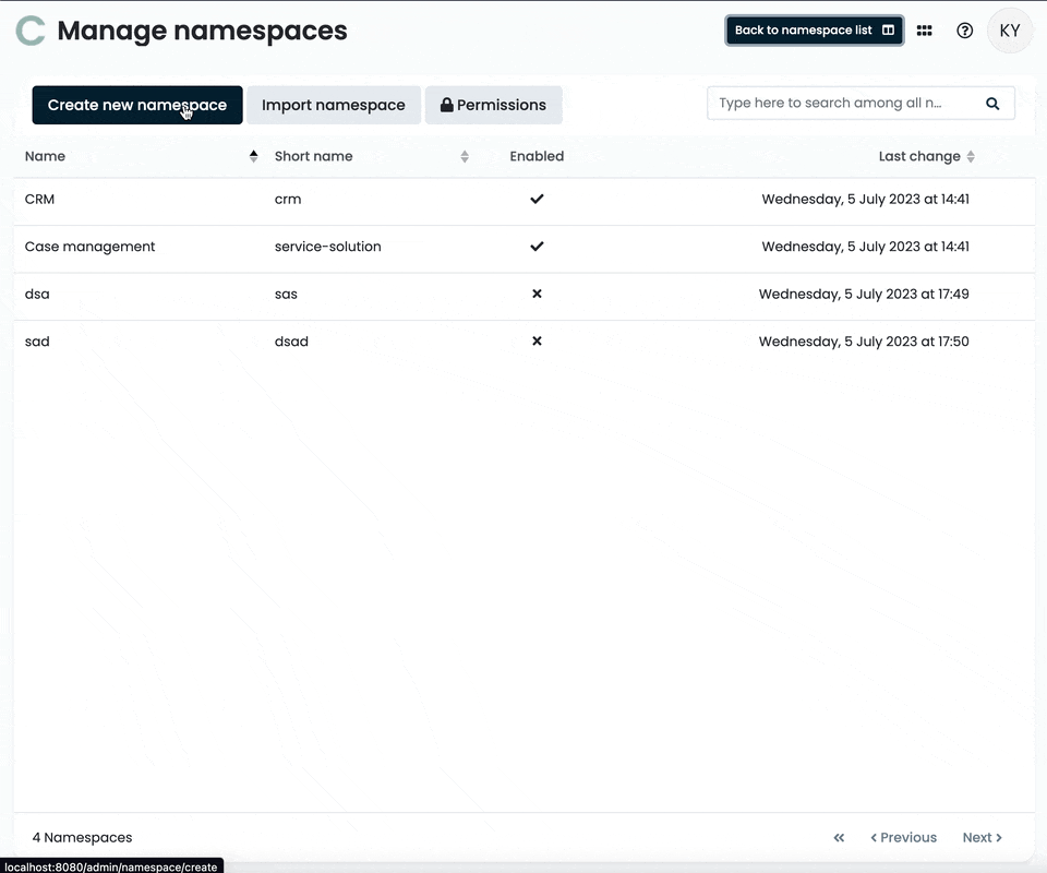 Improve error message when trying to visit a disabled namespace · Issue #1299 · cortezaproject ...