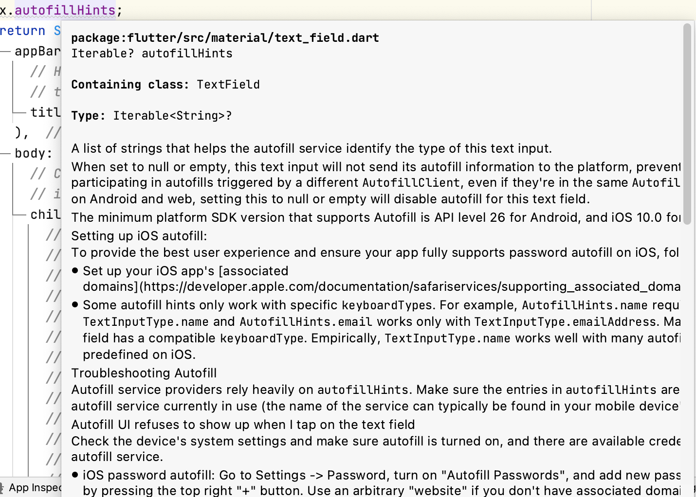 Documentation references are shown instead of the documentation. · Issue #5670 · flutter/flutter ...