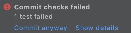 Cannot Choose Test Configuration To Run Before Commit In A Flutter