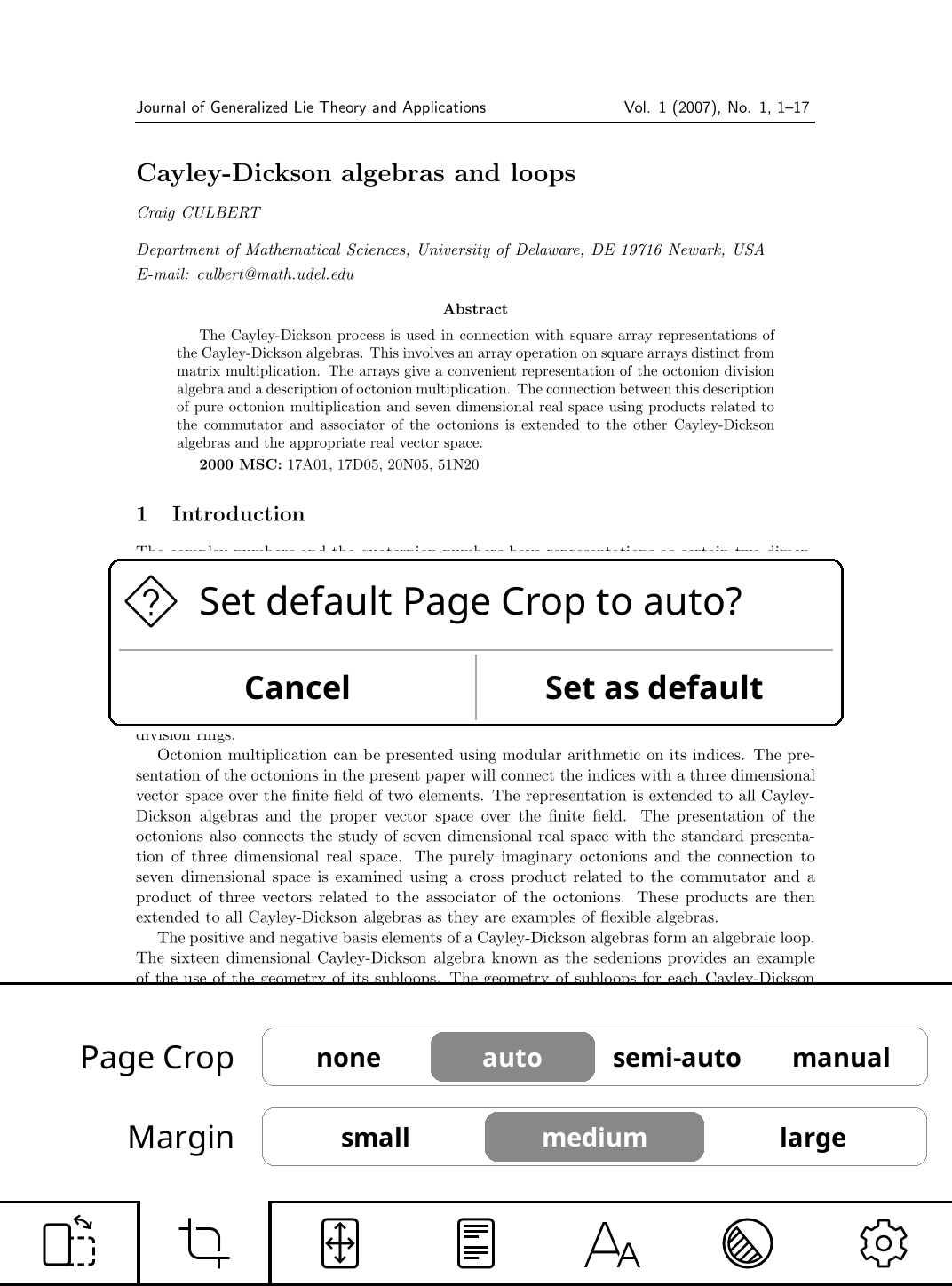 Setting Page Crop Auto As Default Has No Effect · Issue 7963 · Koreader Koreader · Github