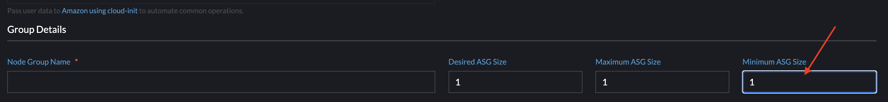 Allow "Minimum ASG Size" to be set to 0 · Issue #6731 · rancher/dashboard · GitHub