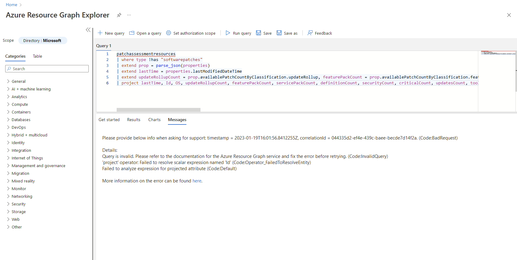 Update Management Center - Preview - Kusto Query invalid · Issue #104043 · MicrosoftDocs/azure ...