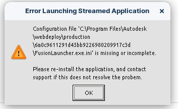 Error launching streamed application · Issue #10 · Thermionix/fusion360 · GitHub