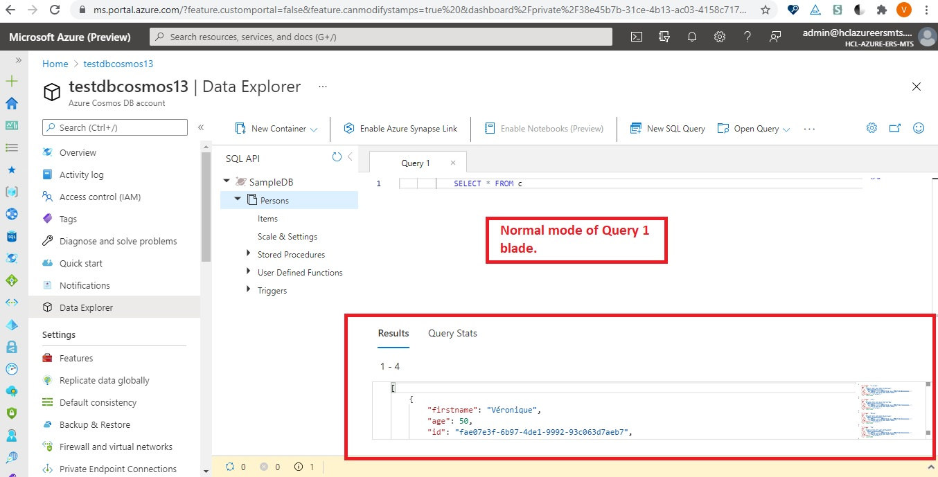 Execute Query: 'Results' and 'Query status' section controls gets ...