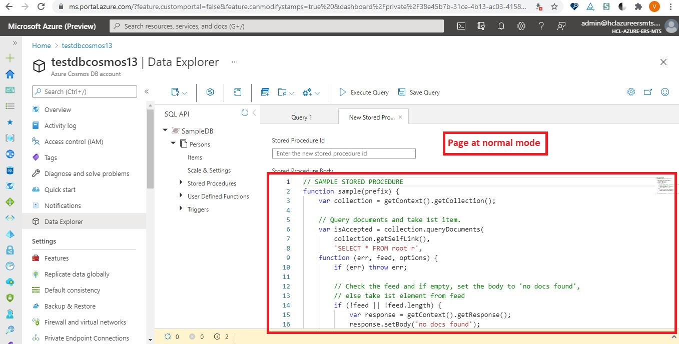 Execute Query: 'Results' and 'Query status' section controls gets ...