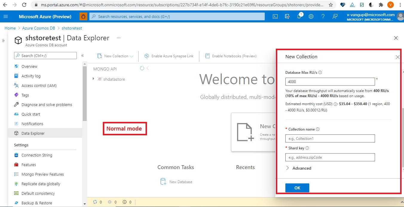 Controls present under "New Collection" blade is not visible at 400% resize mode. · Issue #1027 ...