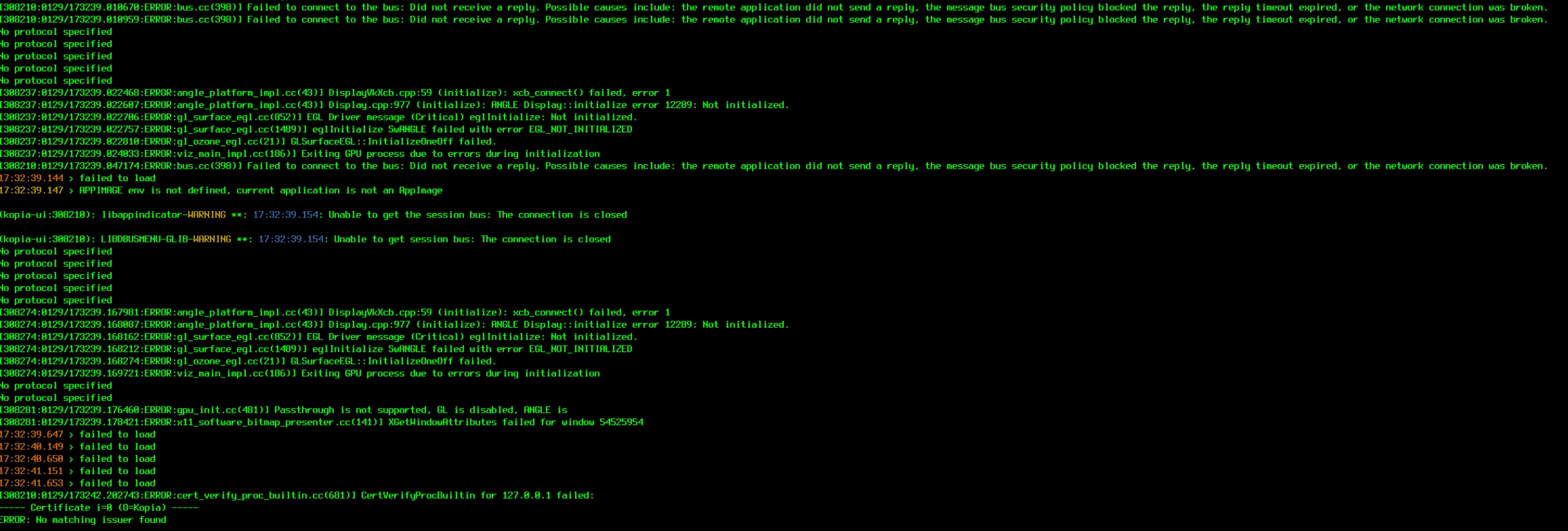 Kopia-UI cant be run under x2 session as root. · Issue #2717 · kopia ...