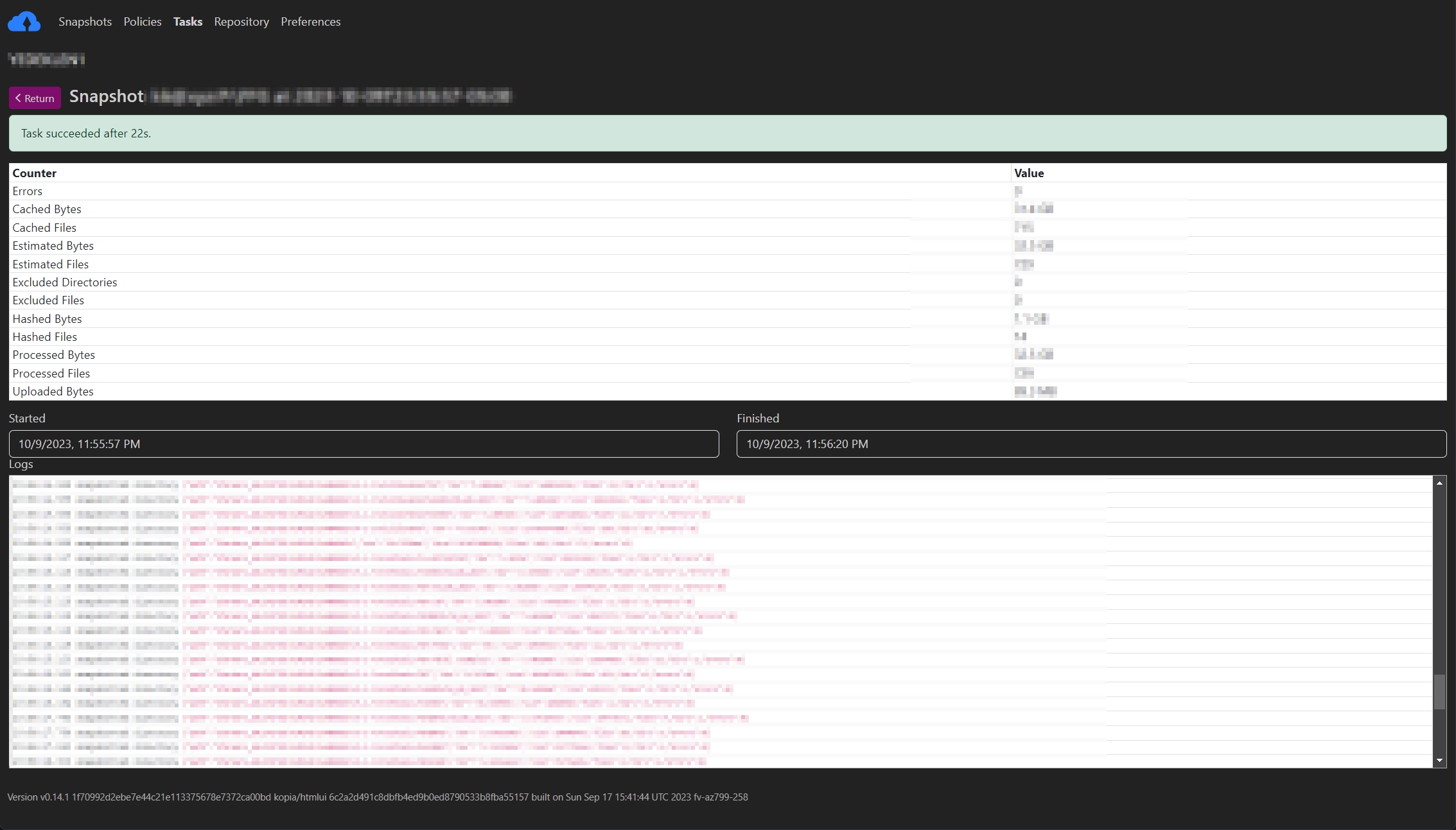 Dark theme has too much contrast colors in the details · Issue #3379 · kopia/kopia · GitHub