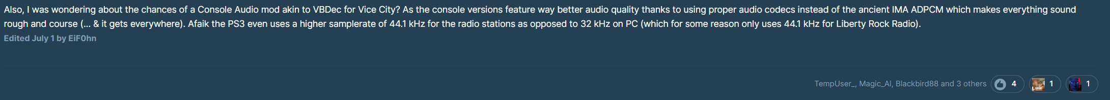 [Feature Request] Better audio quality? · Issue #129 · ThirteenAG/GTAIV.EFLC.FusionFix · GitHub