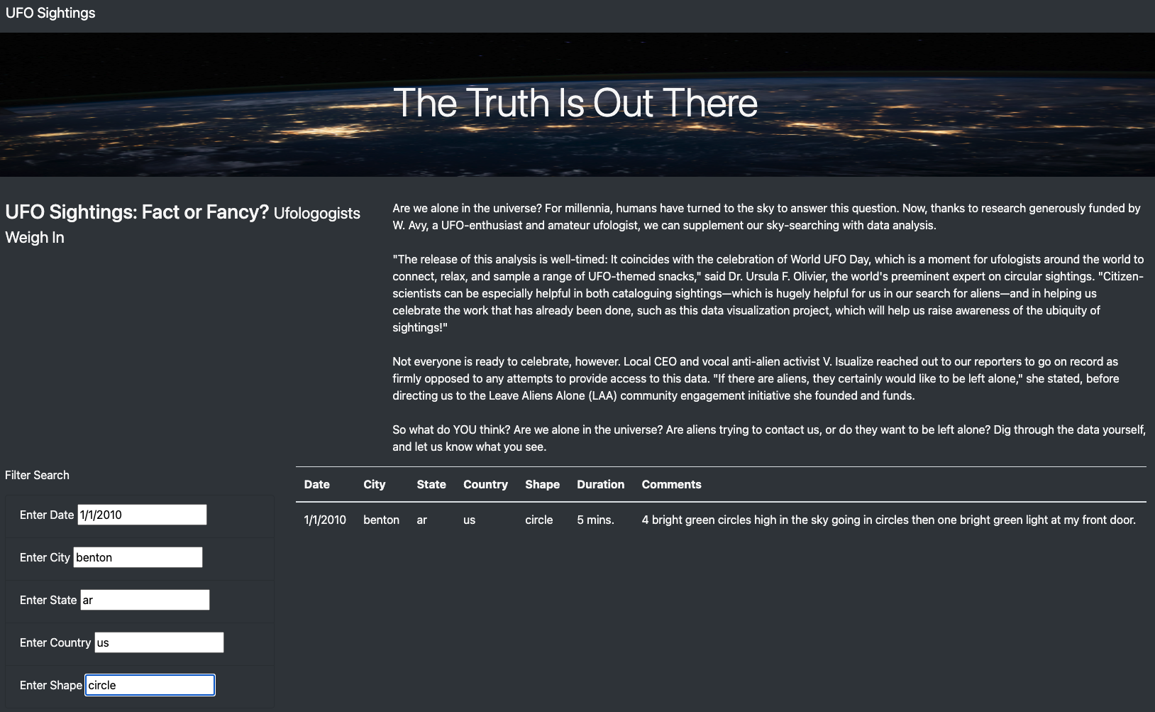 GitHub - meowcode/UFOs
