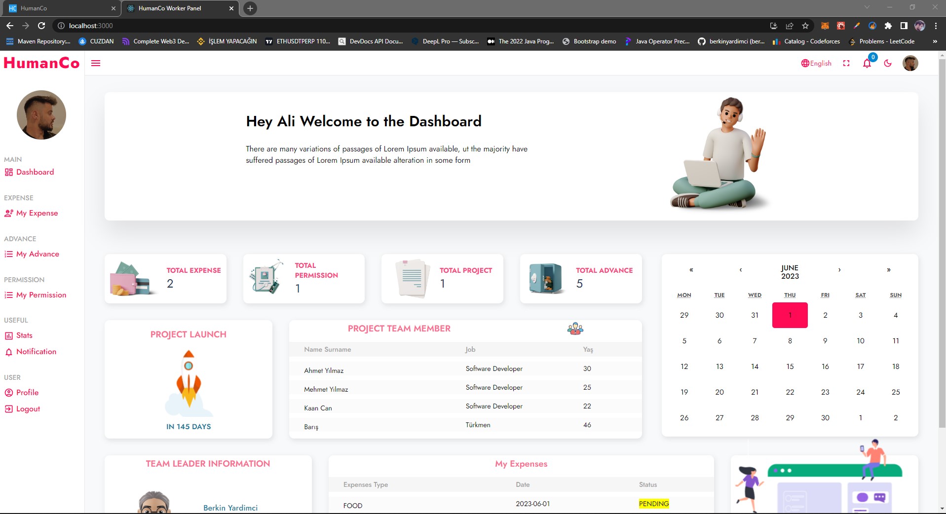GitHub - aliogutcen/react.js-workerpanel: Designing the Employee Panel of our HRM Project with ...