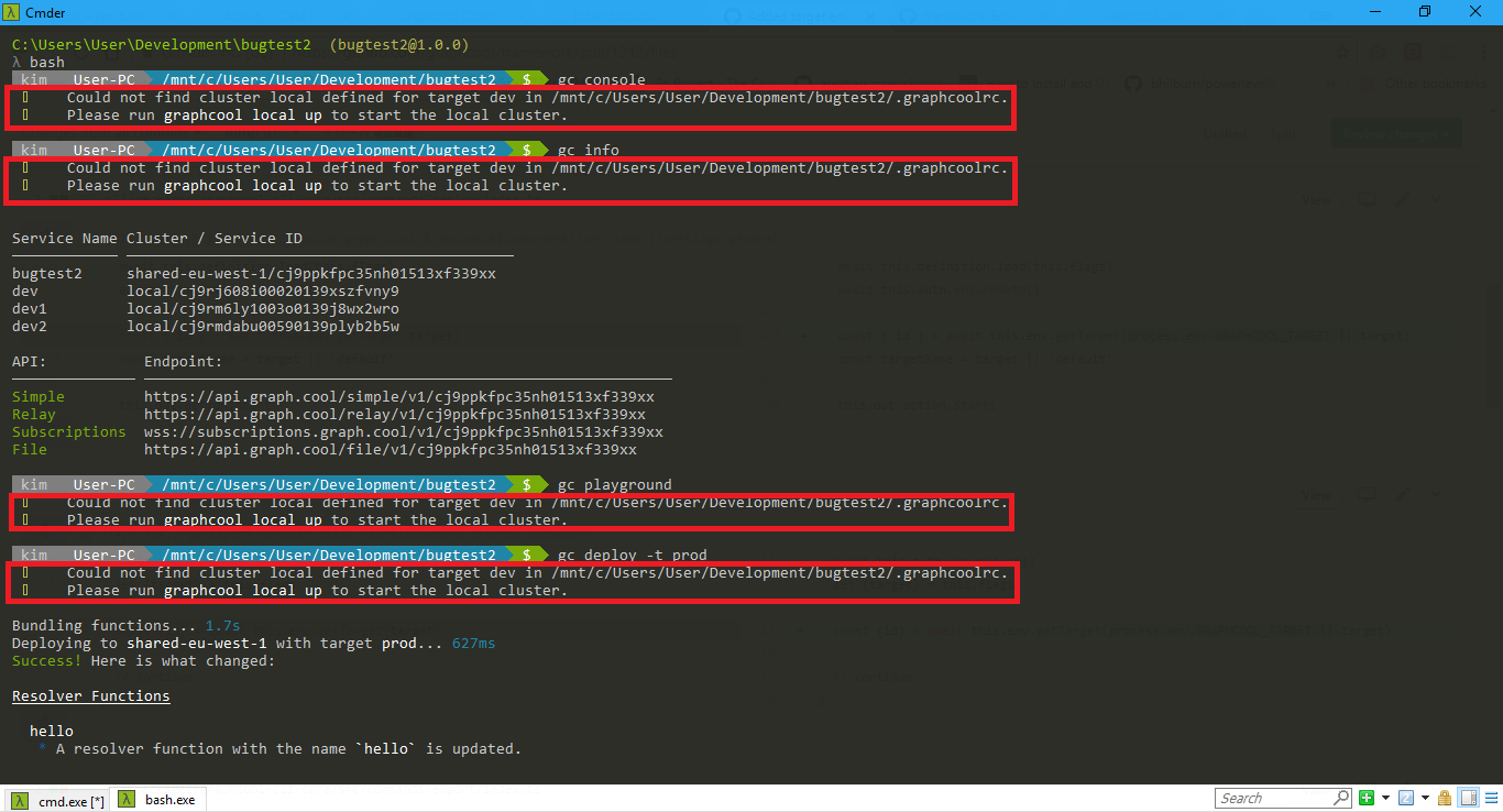 All CLI commands with `--target` parameter always warn when cluster not found · Issue #382 ...