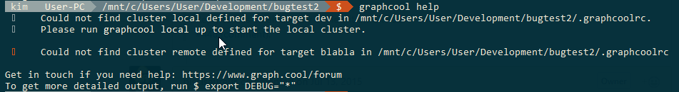 Can't run `graphcool help` when cluster not found · Issue #384 · Graphcool/graphcool-framework ...