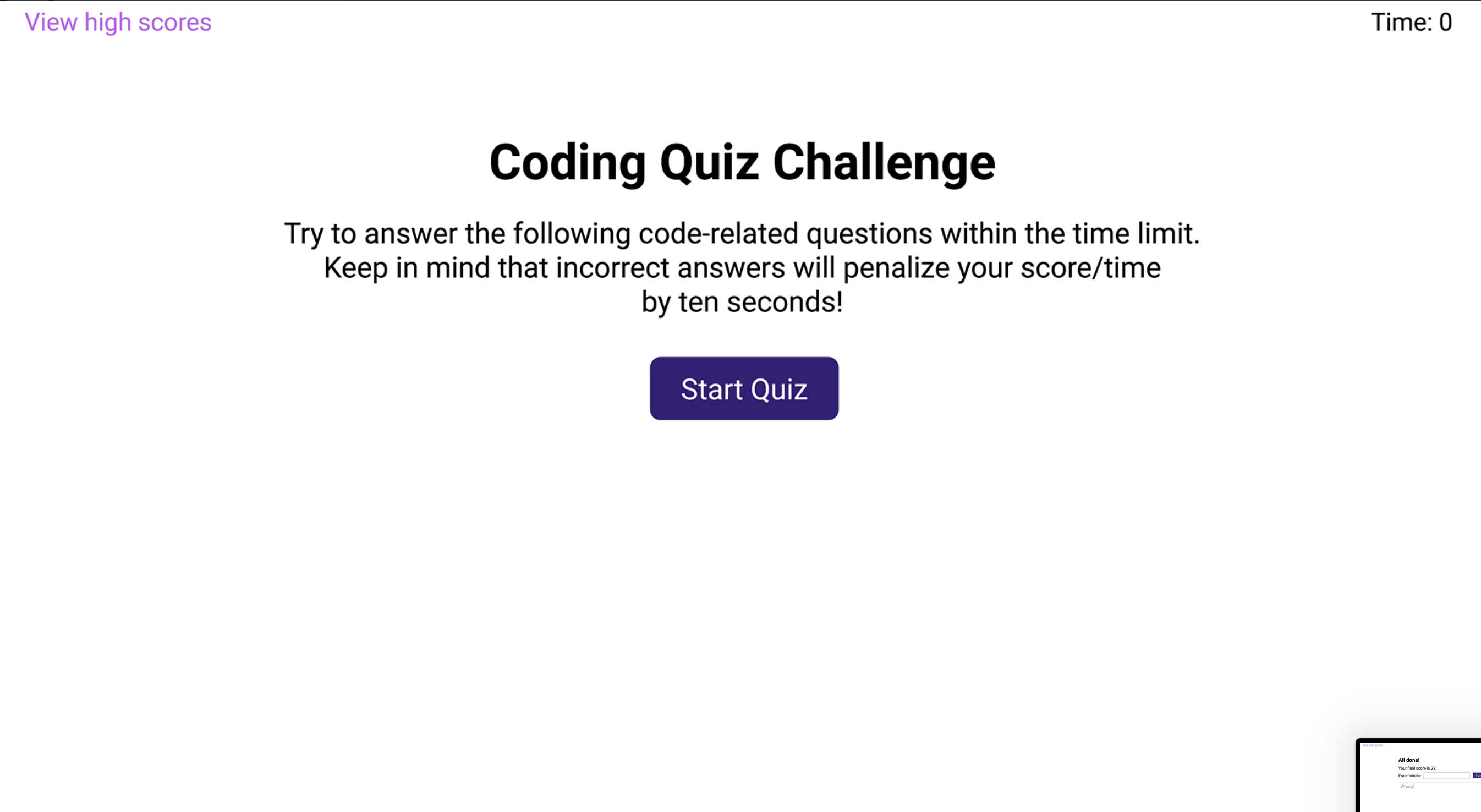 GitHub - SamanthaPeterson/Web-APIs-Challenge-Code-Quiz-module04project