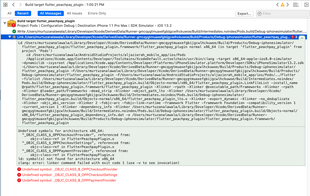Undefined Symbols For Architecture X86 64 Objc Class