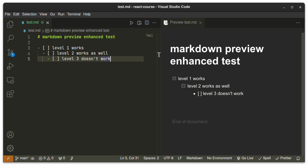 Checkboxes Not Getting Rendered Beyond Level 2 · Issue 1805 · Shd101wyy Vscode Markdown Preview