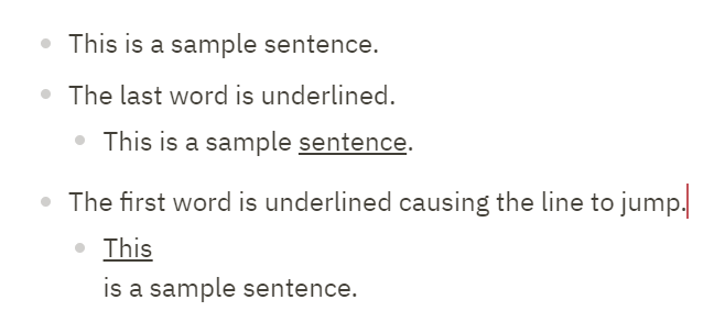 Underline First Word Causing The Line To Jump · Issue 2692 · Logseqlogseq · Github 
