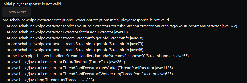 Initial Player Response Is Not Valid · Issue 2495 · Teampipedpiped · Github 