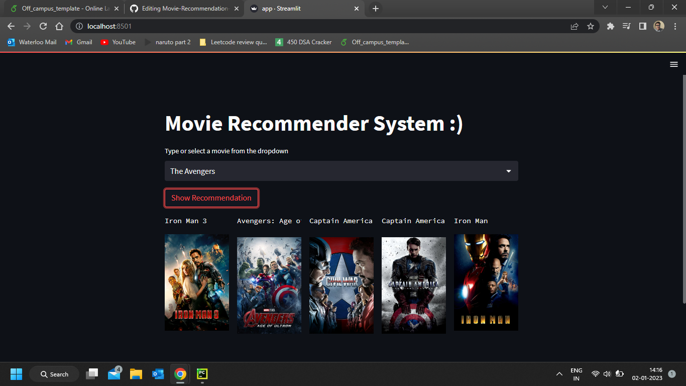 GitHub - sharanya-code/Movie-Recommendation-System: A tool to recommend you your favorite movies!