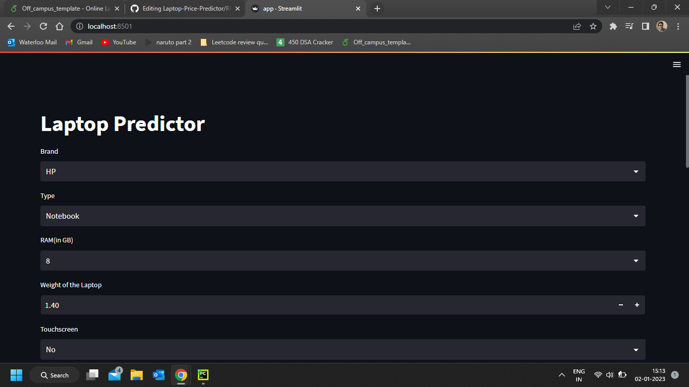GitHub - sharanya-code/Laptop-Price-Predictor: An application to predict laptop prices based on ...