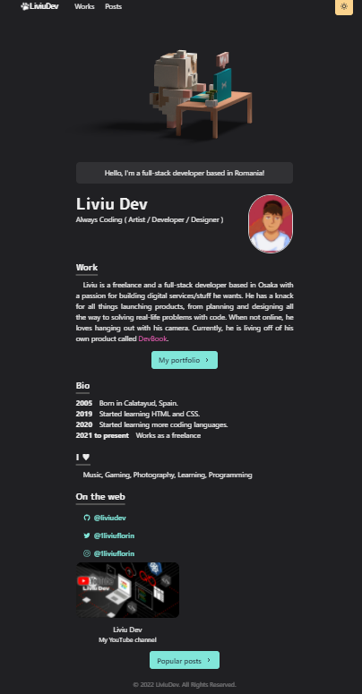 GitHub - LiviuDev/portofolio-website: Node.JS Web App - Portofolio Theme