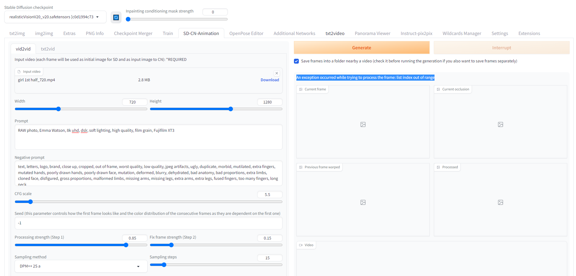 An exception occurred while trying to process the frame: list index out of range · Issue #134 ...
