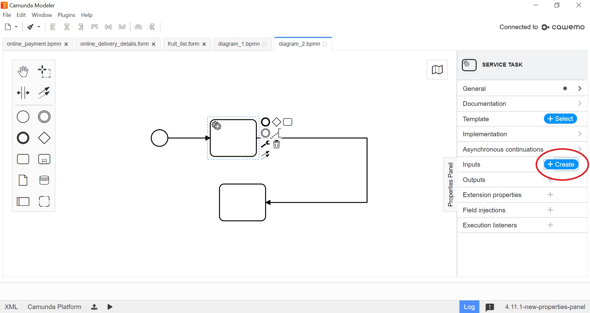 Clicking on the "create" button we could see the blue outline being wonky and does not maintain ...