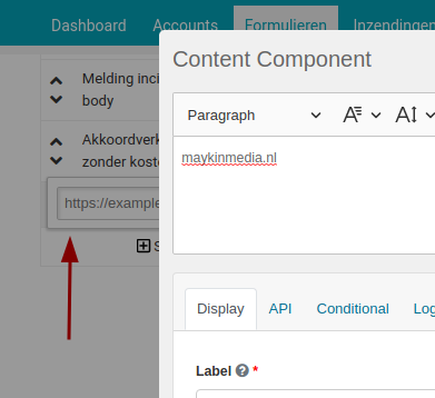Cannot use "link button" in Content Component · Issue #731 · open-formulieren/open-forms · GitHub