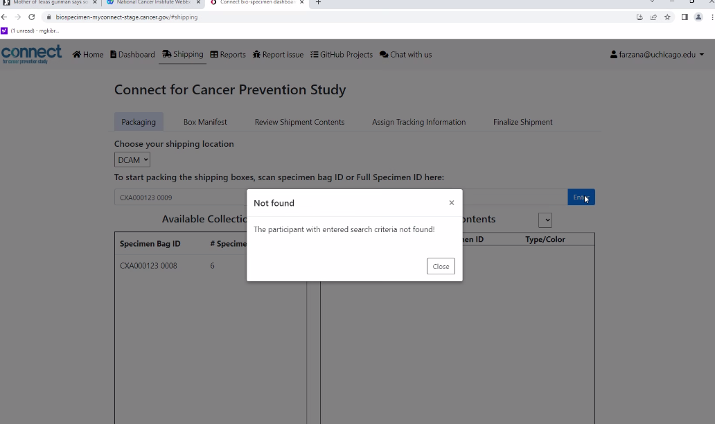 Chicago Shipping error · Issue #530 · episphere/connect · GitHub