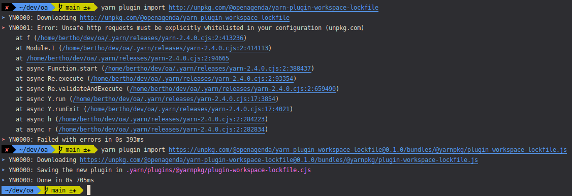 [Bug] Unsafe http requests with `yarn plugin import` and redirection · Issue #2721 · yarnpkg ...
