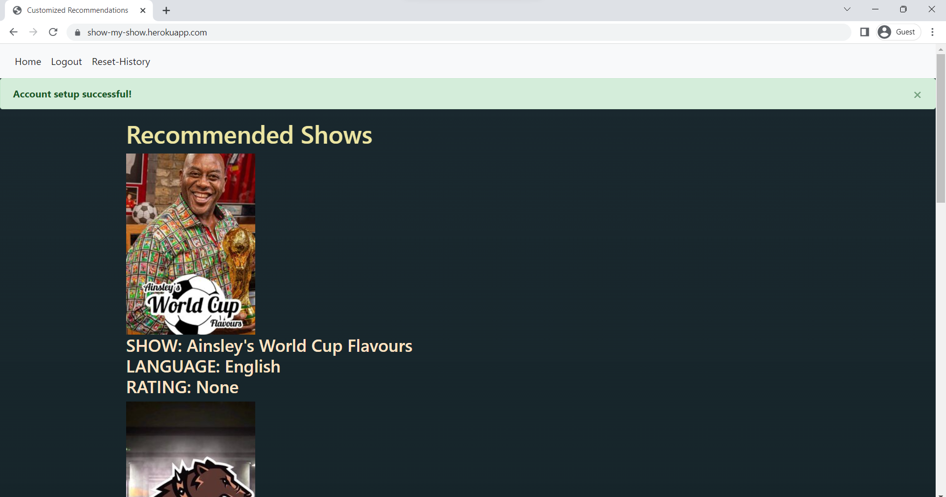 GitHub - Shri-s123/show-my-show: This is an TV show recommendation web app personalized based on ...