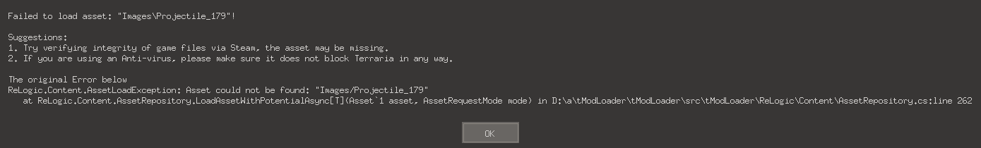 Crashes on Linux "Failed to load asset" · Issue #2377 · tModLoader/tModLoader · GitHub