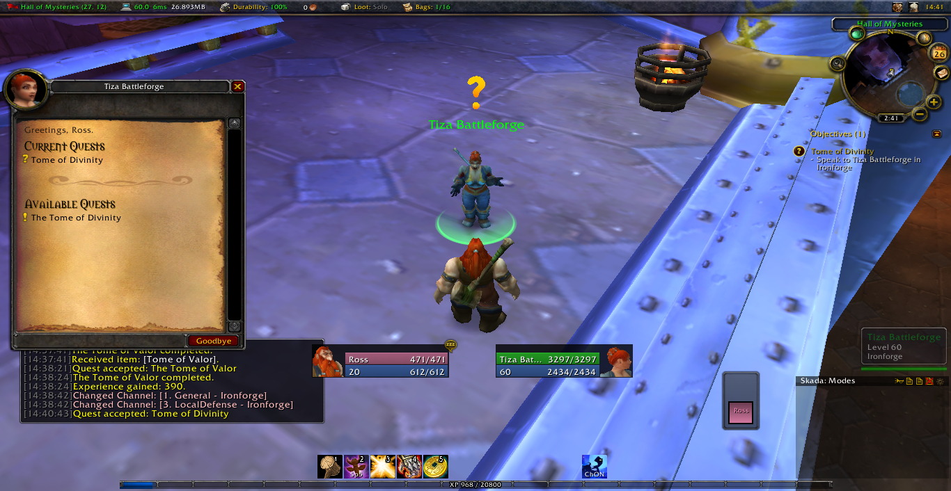 Paladin's "Tome of Divinity" quests doesn't close "The Tome of Divinity ...