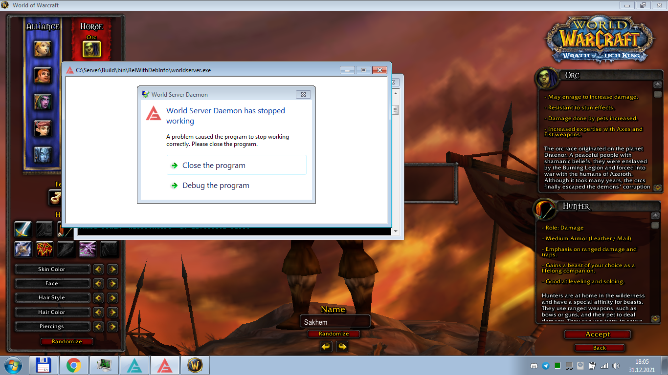 Crash on character creation · Issue #9945 · azerothcore/azerothcore ...