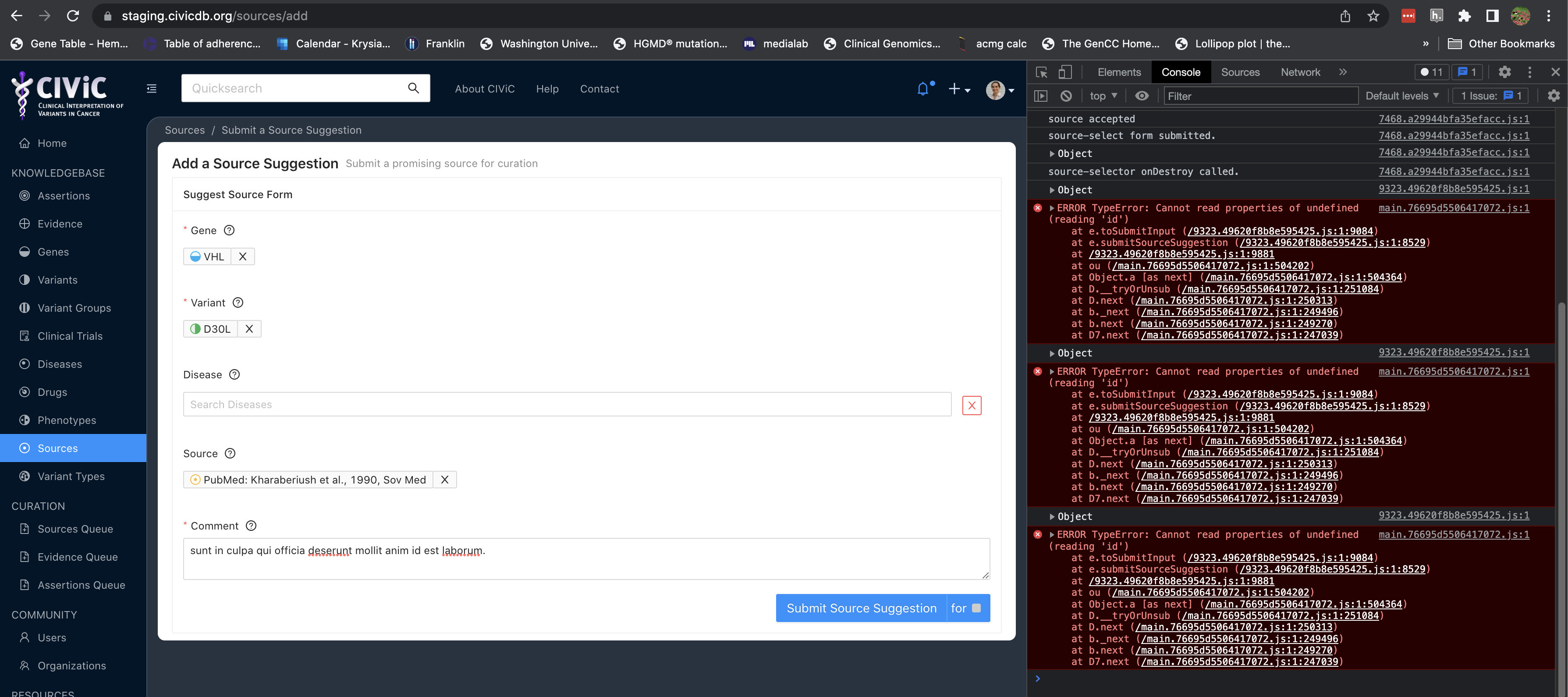Can't submit source suggestion · Issue #345 · griffithlab/civic-v2 · GitHub