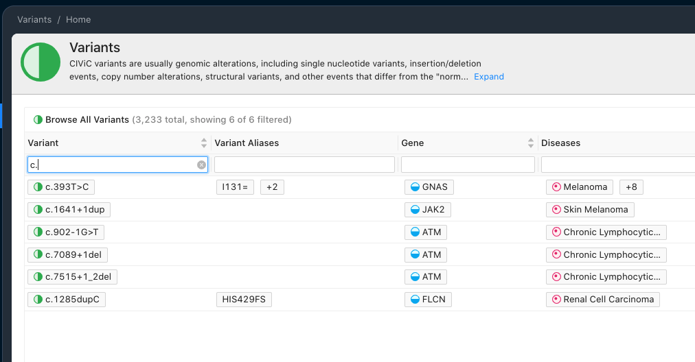 Variant table text search failing for - · Issue #584 · griffithlab ...