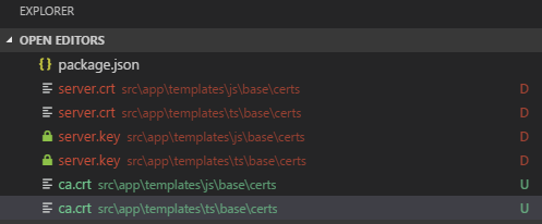 Explorer git status hints aren't updated when a file has been deleted ...