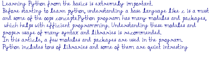 GitHub - Muhhashim/Handwritten-text-Image: For this, the program package pywhatkit is required ...