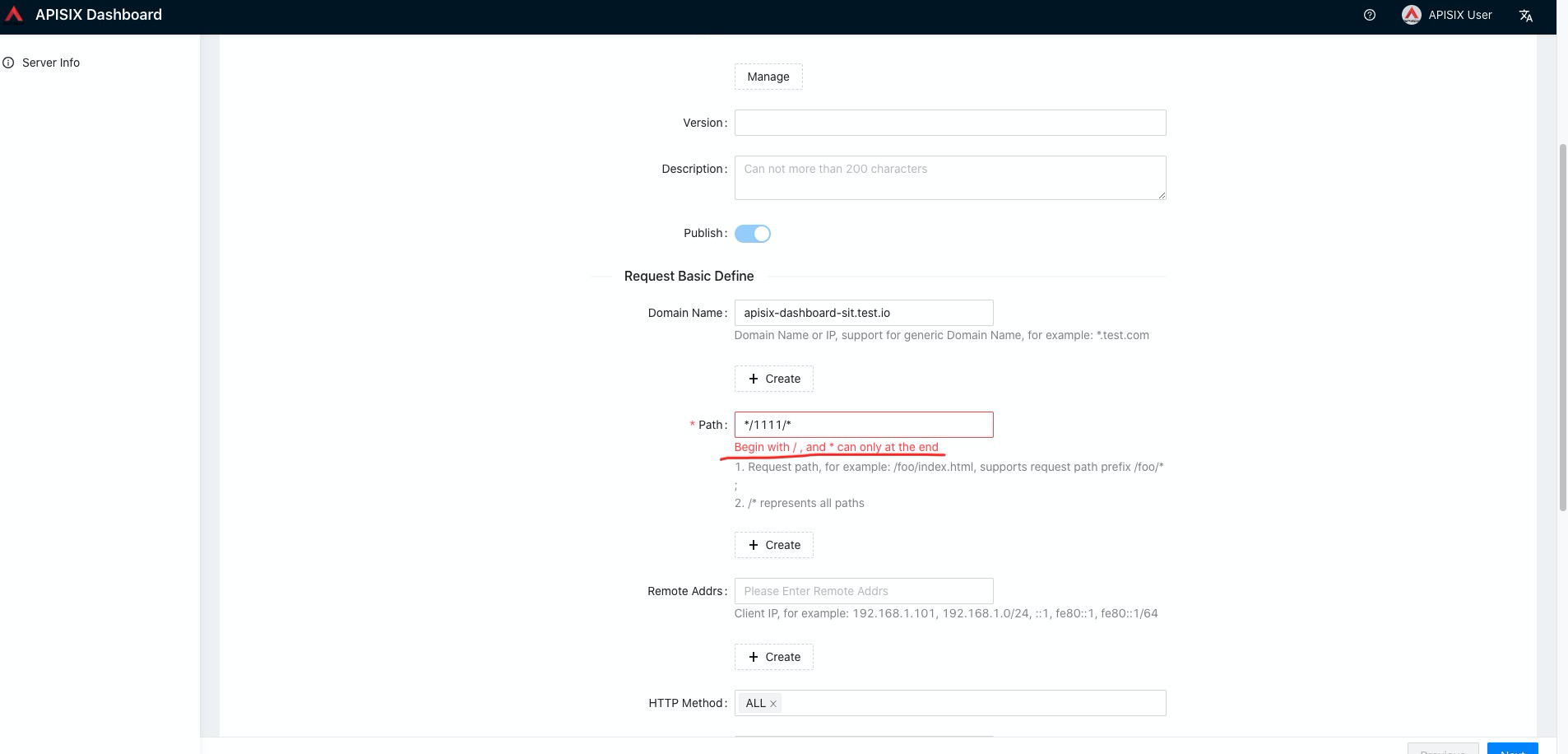 why apisix dashboard Path limit must Begin with / , and * can only at the end ? · Issue #1428 ...