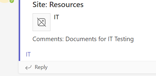 react-follow-document - I'm trying to send teams message with folder icon but icon not loading ...